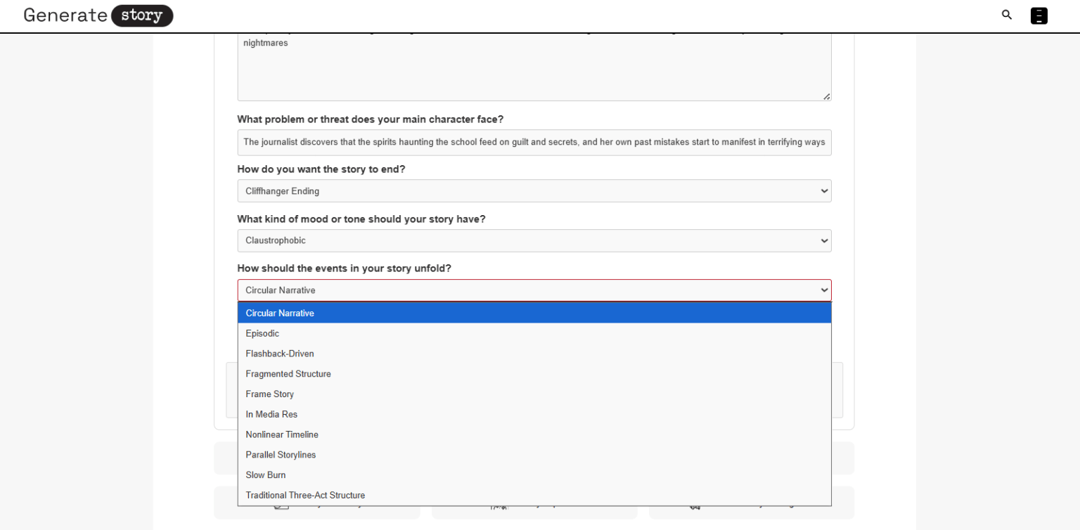 Horror Plot Generator [Free, Unlimited] - Generate Story