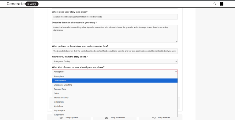 Horror Plot Generator [Free, Unlimited] - Generate Story