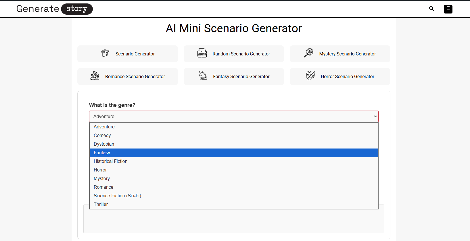Mini Scenario Generator [Free, Unlimited] - Generate Story