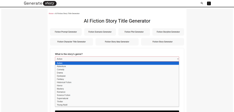 Fiction Story Title Generator [Free, Unlimited]