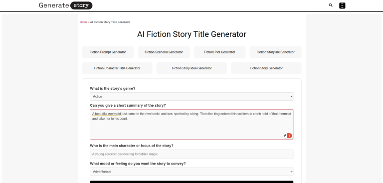Fiction Story Title Generator [Free, Unlimited]