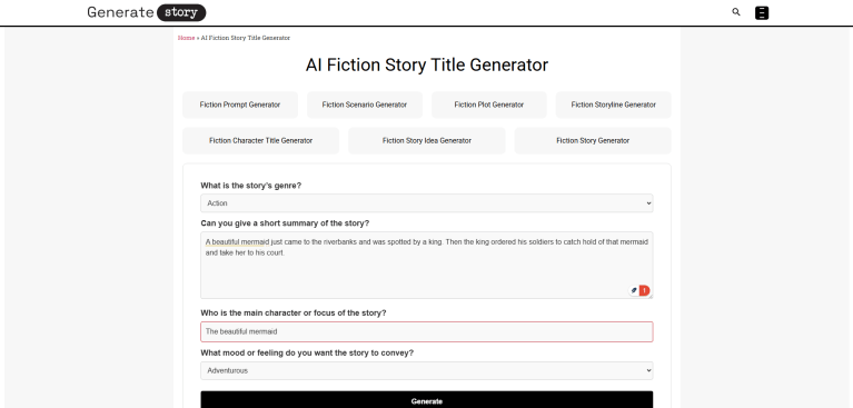 Fiction Story Title Generator [Free, Unlimited]