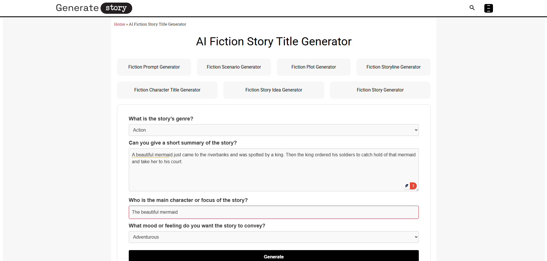 Fiction Story Title Generator [Free, Unlimited]