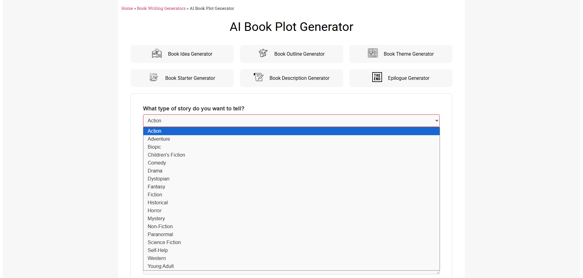 Book Plot Generator [Free, Unlimited]