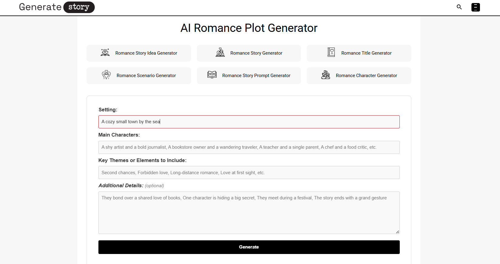 Romance Plot Generator [Free, AI-Powered] - Generate Story