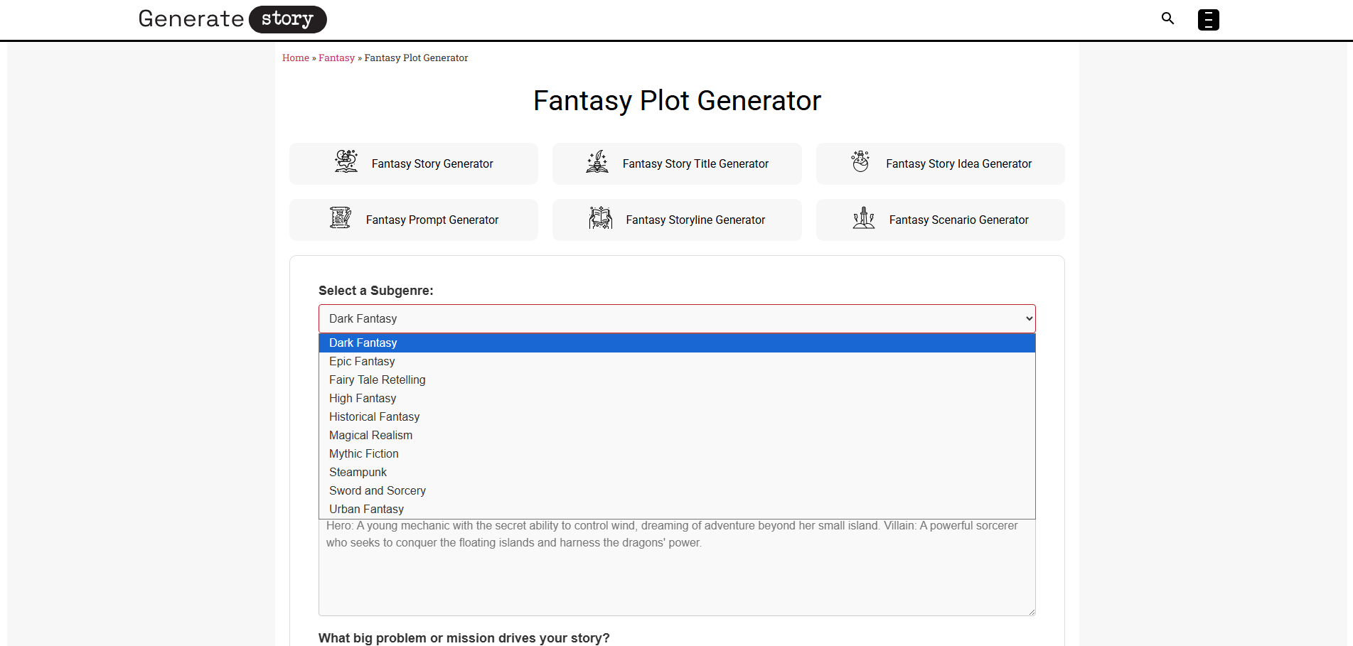 Fantasy Plot Generator [Free, Unlimited]