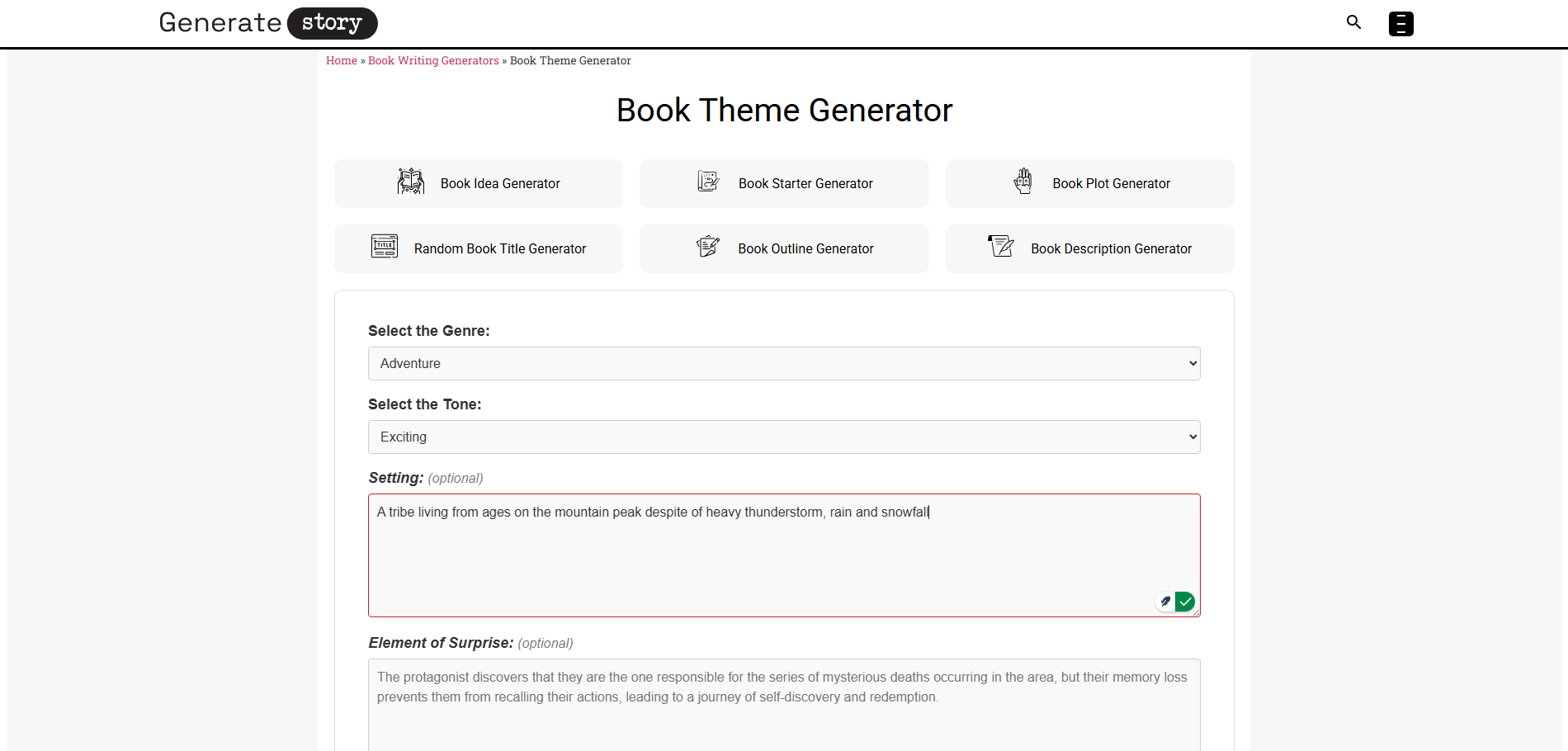 Book Theme Generator [Free, Unlimited]