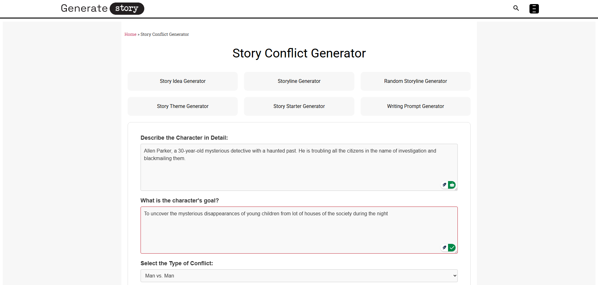 Story Conflict Generator [Free, Unlimited]
