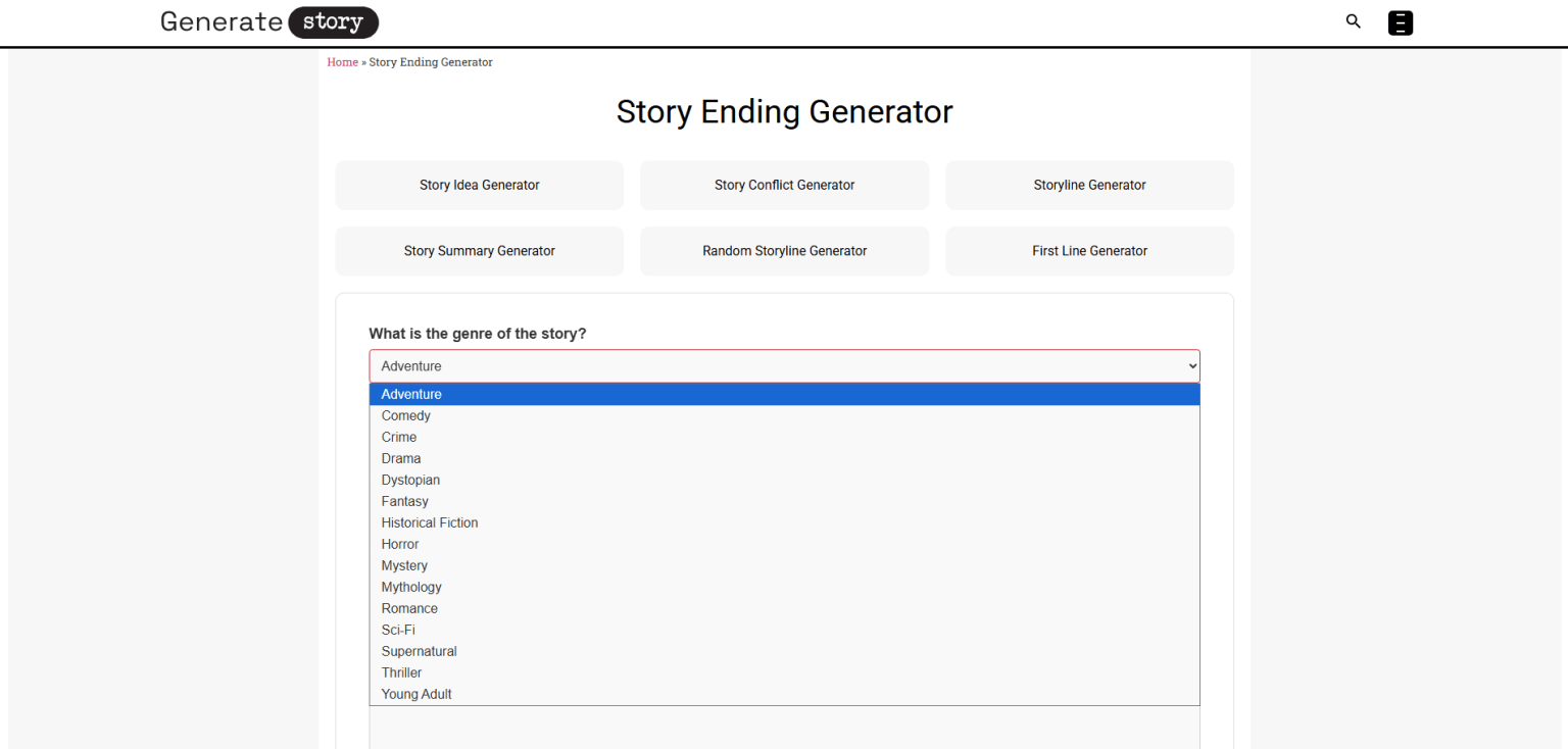 Story Ending Generator [Free, Unlimited]