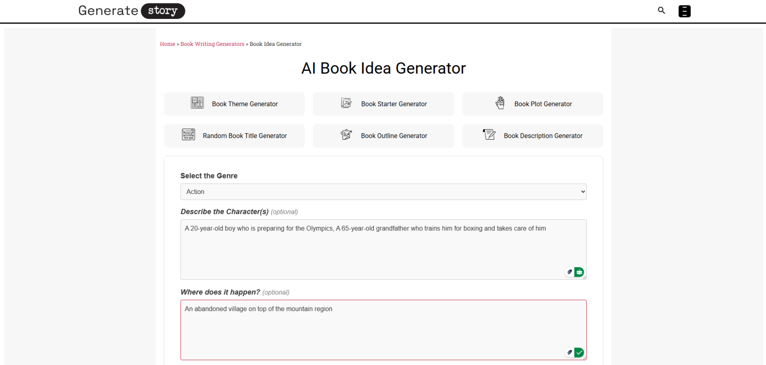 Book Idea Generator [Free, Unlimited]